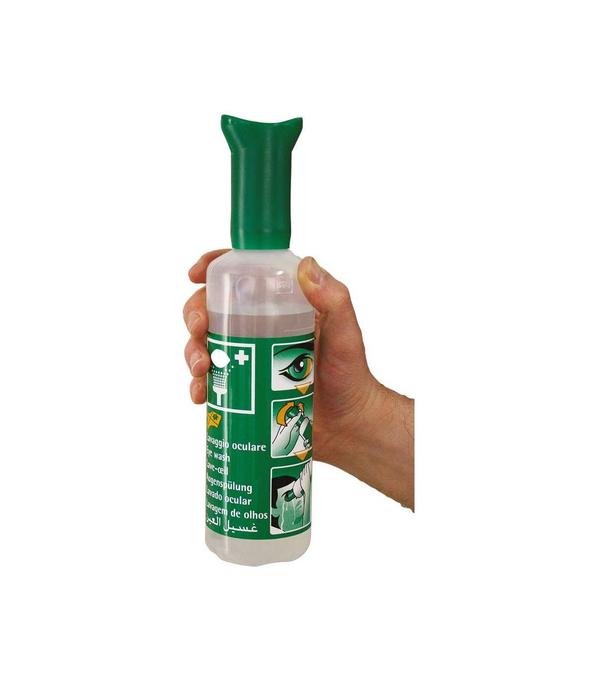 Botella lavaojo portátil tapa ocular 500ml lesiones mecánicas Sol 0,9% ...