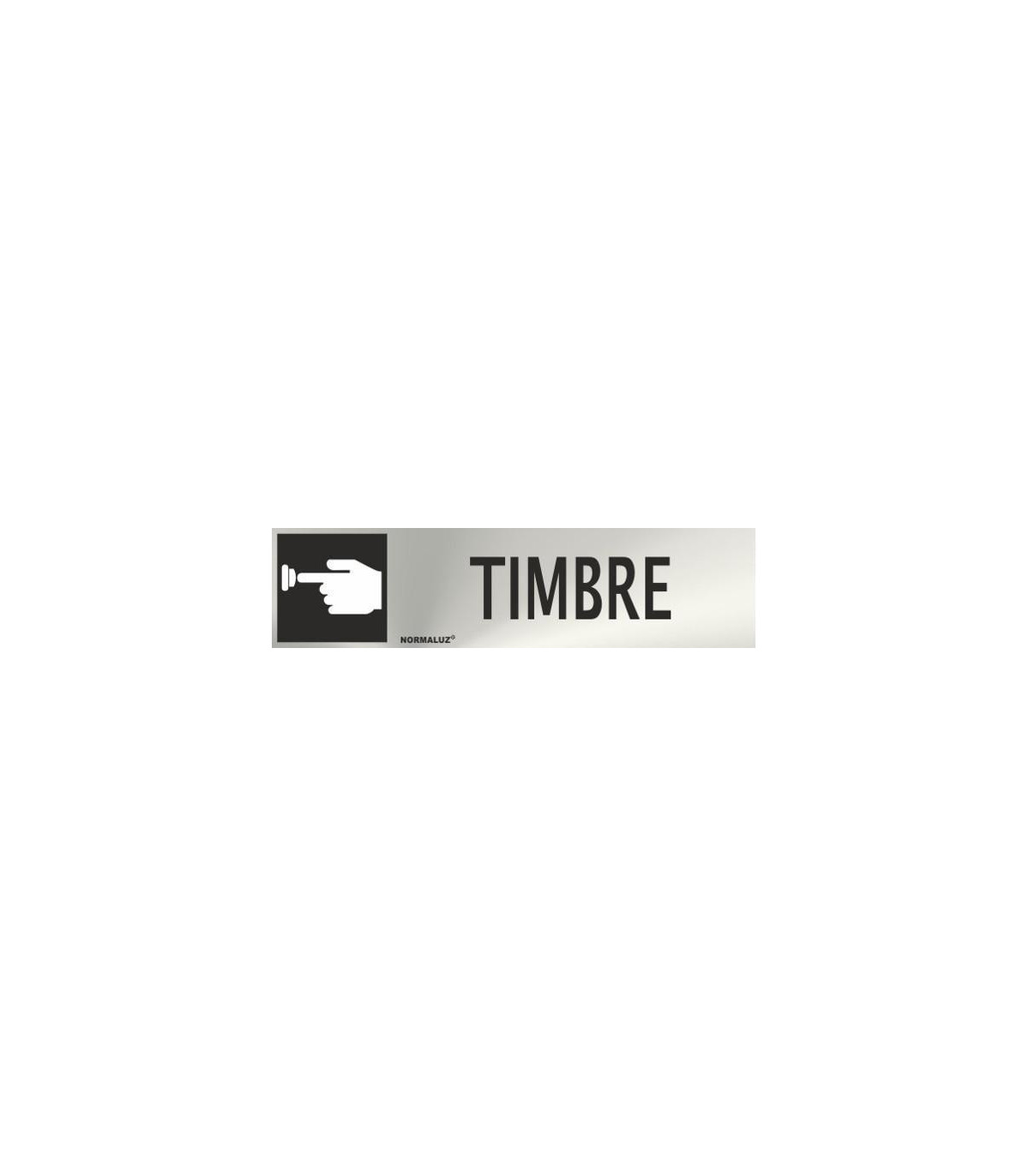 Cartel informativo TIMBRE rectangular de acero inox. 0'8mm 50 x 200 mm ...