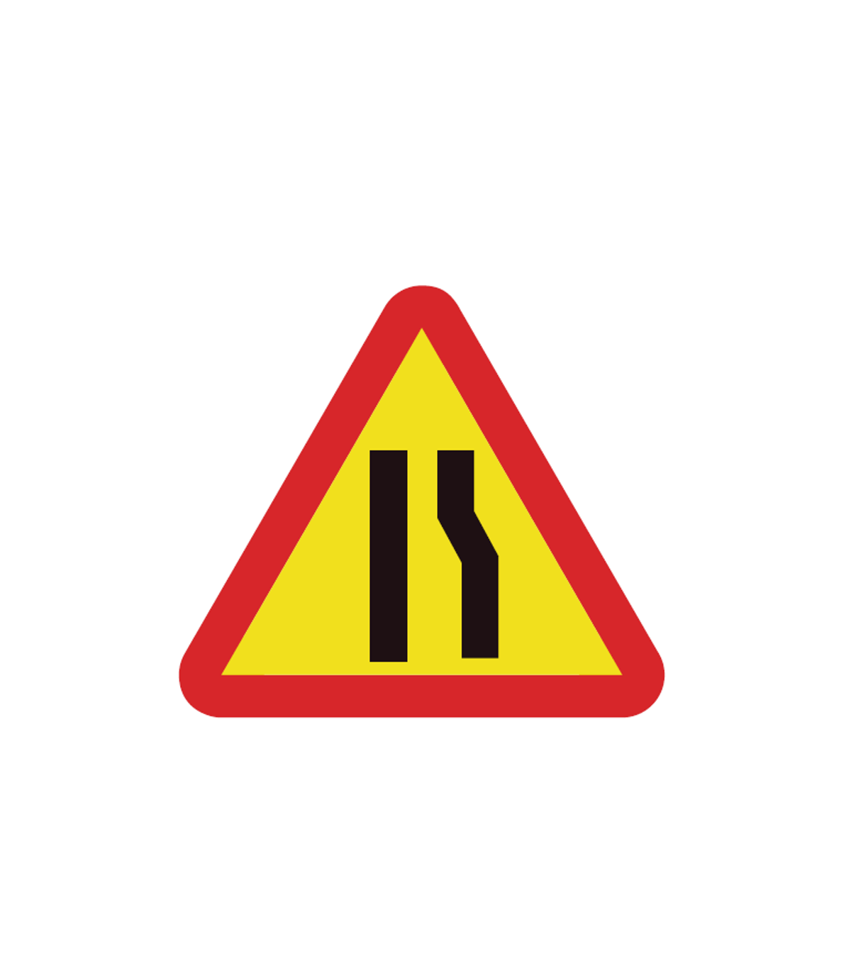Signes routiers Étroitement droit, pictogramme triangle SEKURECO
