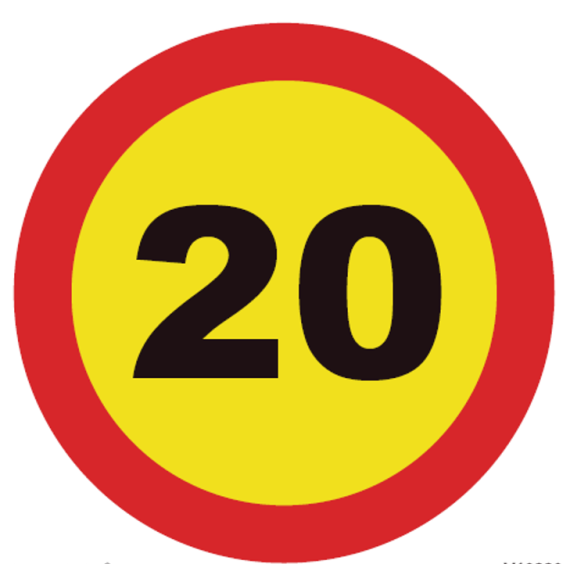PVC Road Signs Limit 20Km