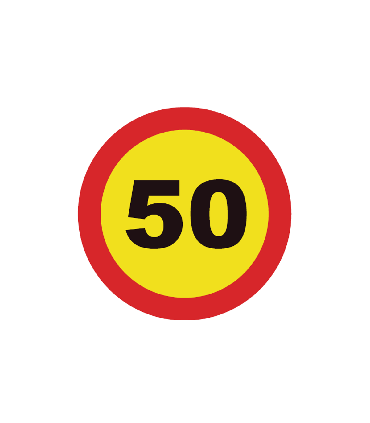 Sinais de PVC Limite de velocidade 50 km SEKURECO