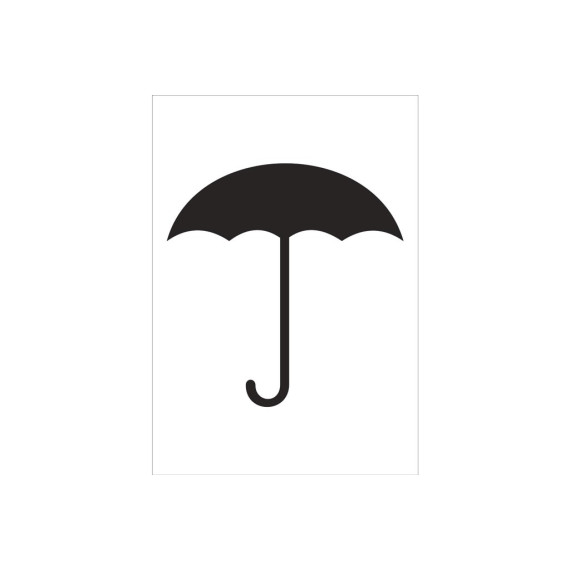 Adhesive sign Hazardous materials, Do not expose to rain COFAN