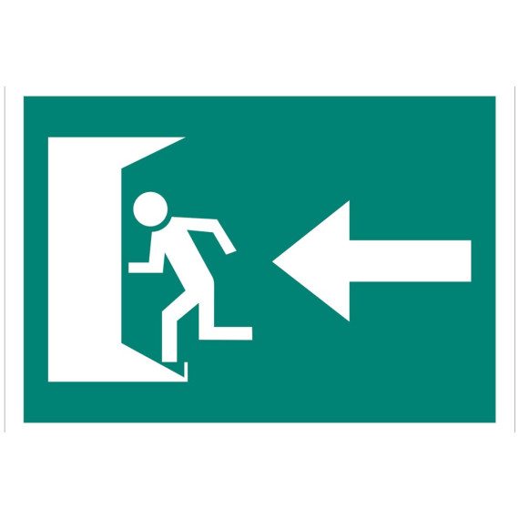Signal photoluminiscent de pictogramme Sortie d'urgence à gauche COFA