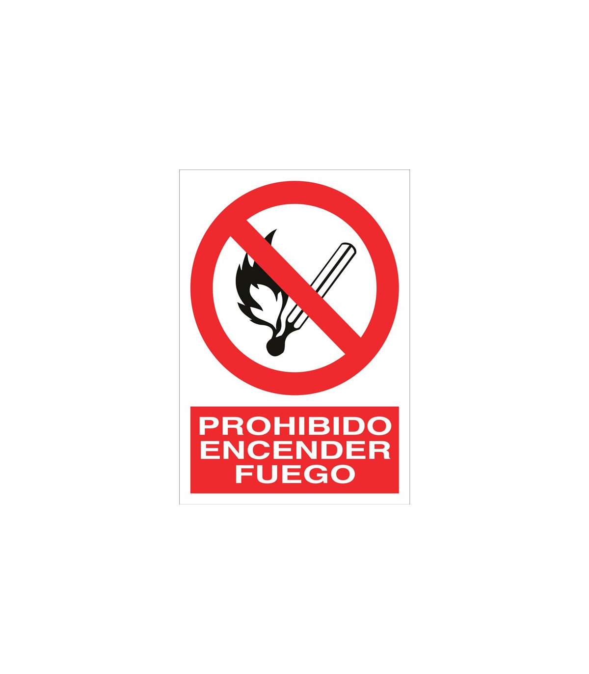 Segnale Pictogram e testo Proibire alla luce fuoco COFAN