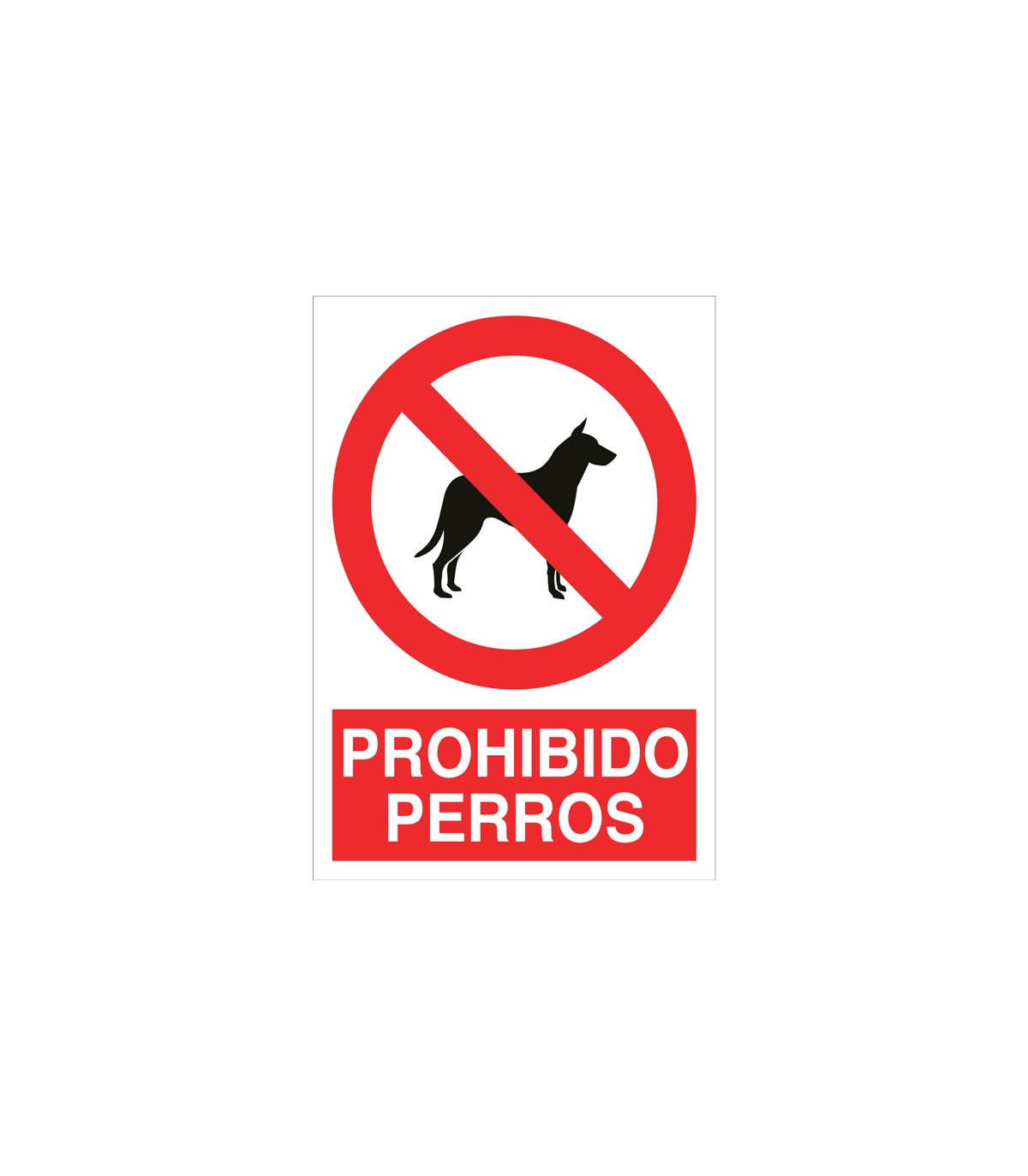 Panneau de sécurité Chiens interdits (texte et pictogramme) COFAN