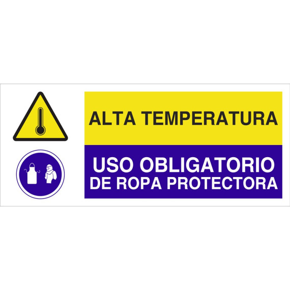 High temperature combined signal Mandatory protective clothing Cofan