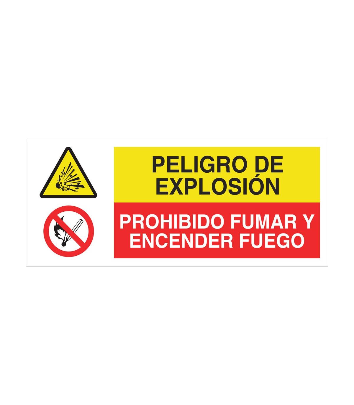 Combined sign Danger of explosion No smoking and no fire COFAN skrc