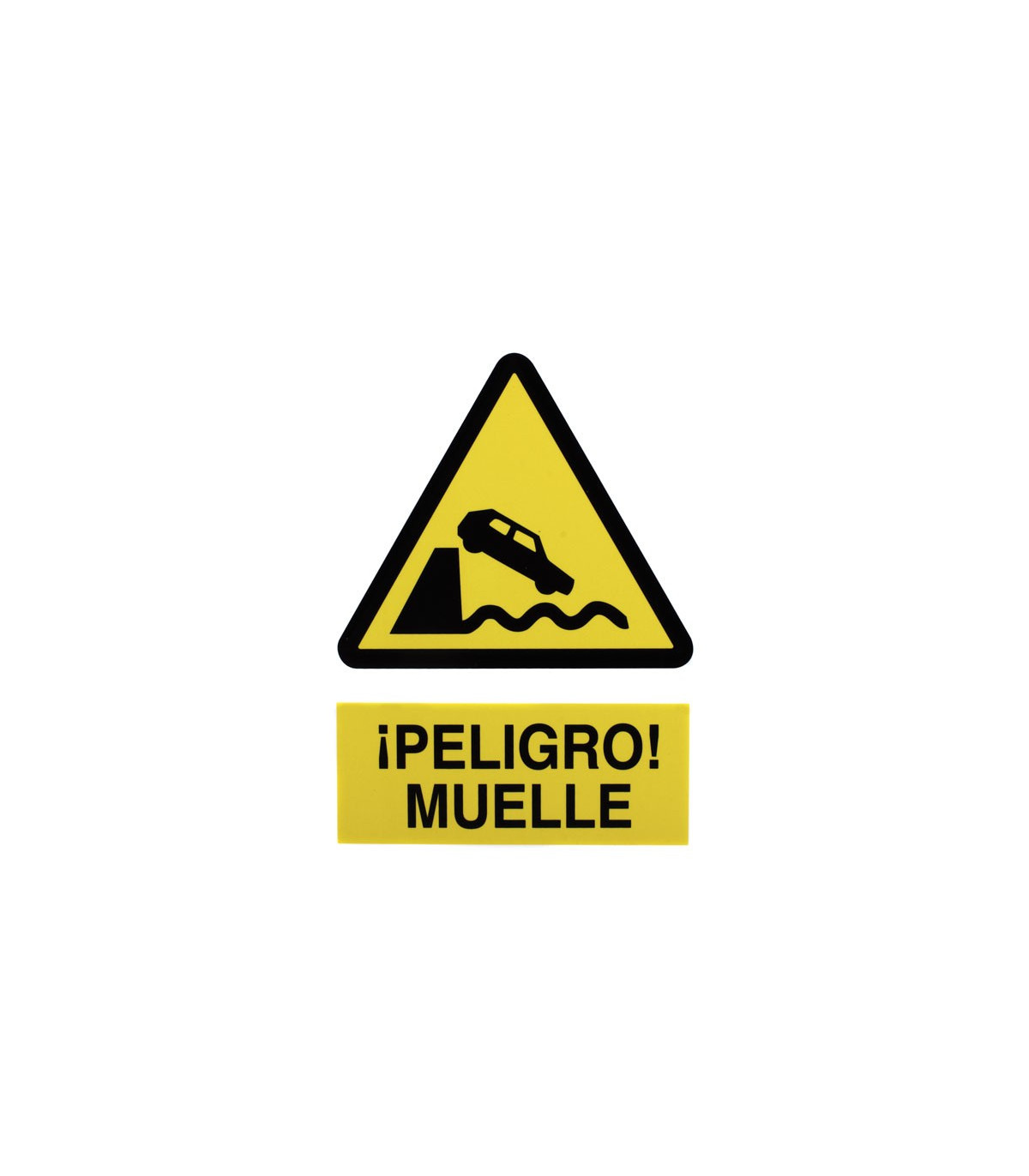 Signal Warning Pictogram and Text Danger Pier Cofan