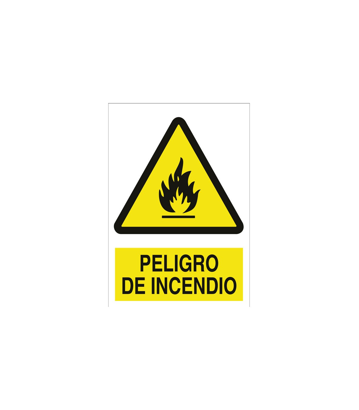 Señal de advertencia Peligro de incendio (poliestireno y adhesivo ...