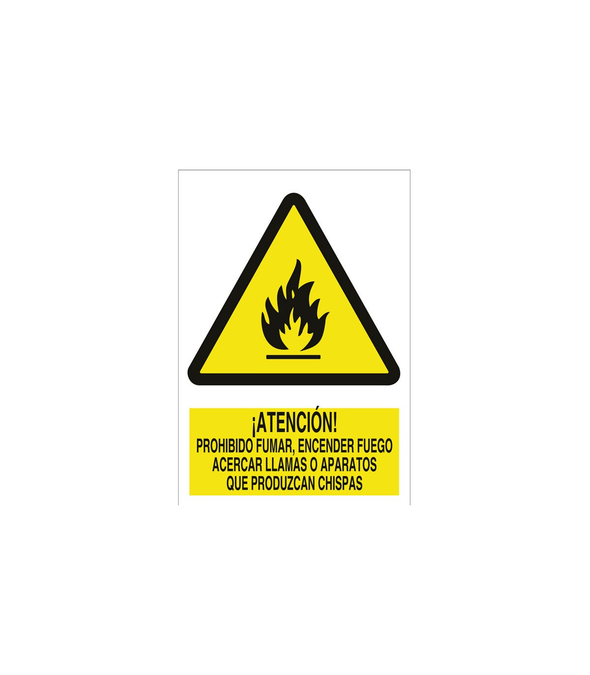 Warning sign Do not light a fire, bring flames or products that produce ...