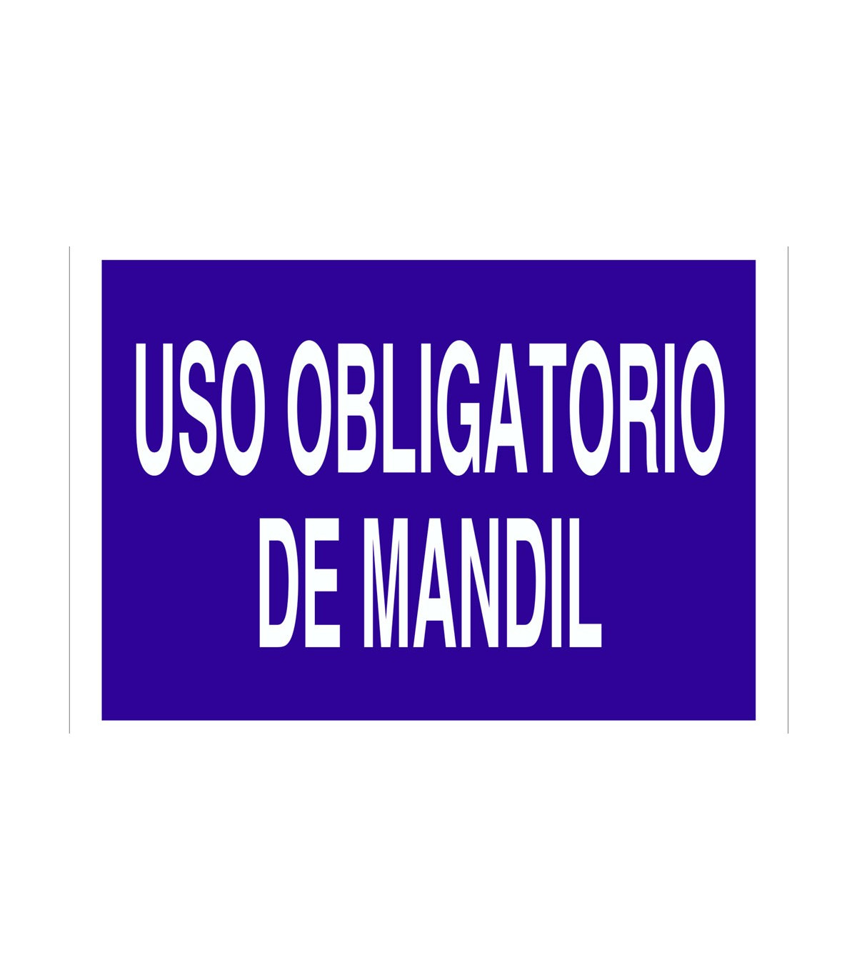 Sign indicating mandyl mandatory use (only text) Cofan