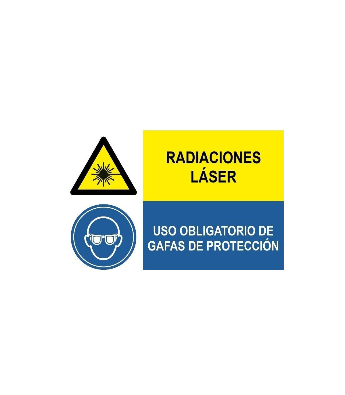 Signo combinado Radiação laser Uso obrigatório de óculos SEKURECO