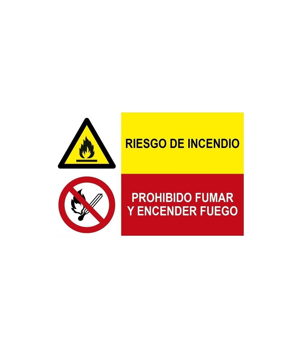 Signo industrial risco de incêndio, proibido fumar e acender fogo