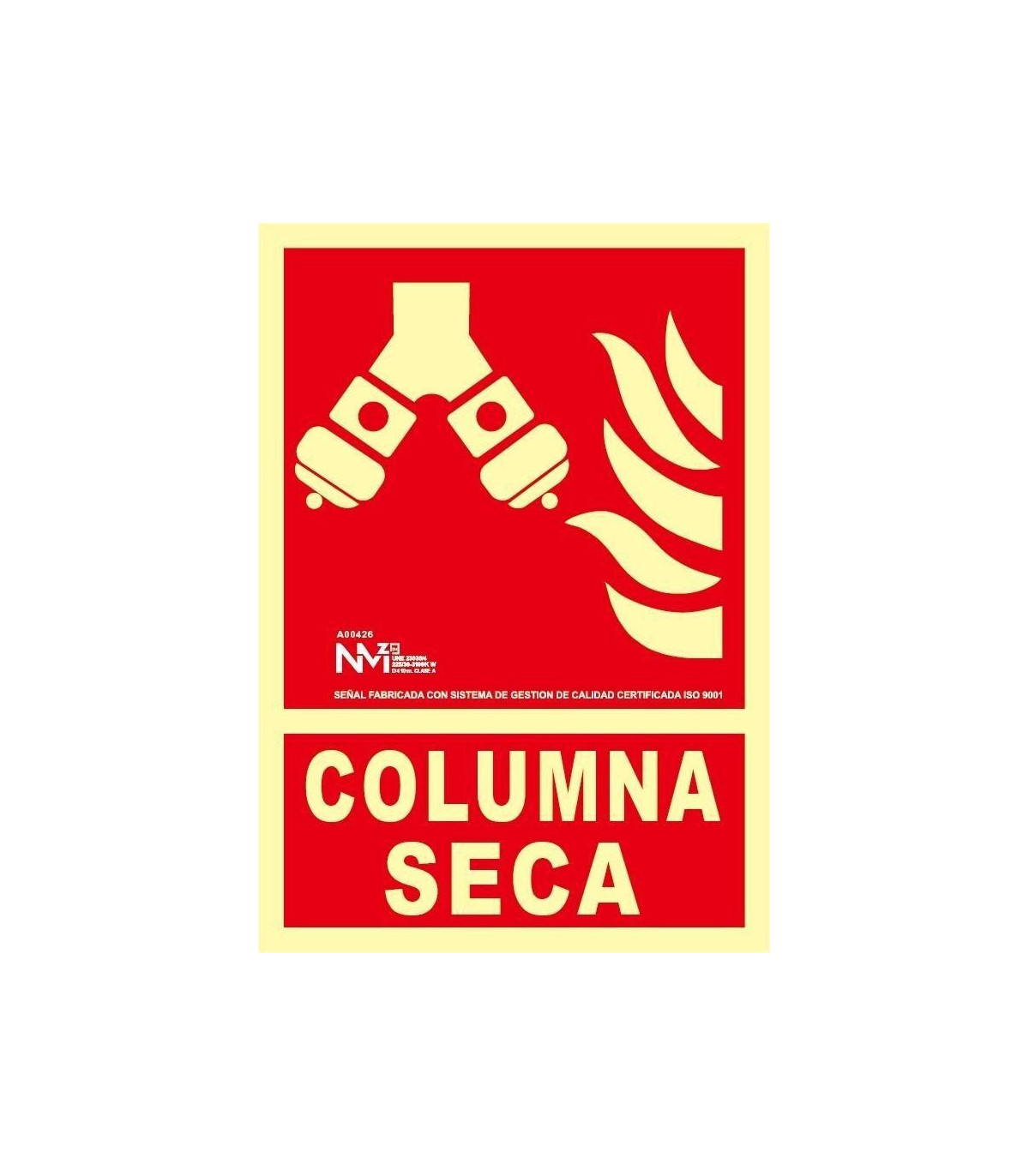 Safety signal "Dry column" resistant 210 x 300mm sekureco