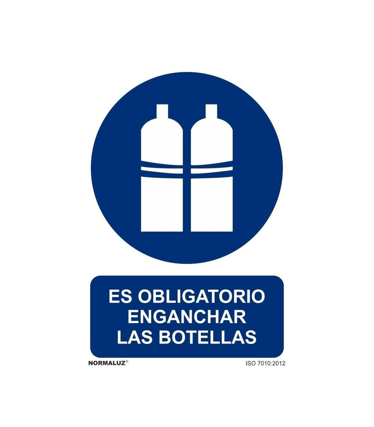 Cartel que indica Es Obligatorio Enganchar Las Botellas (varias medidas ...