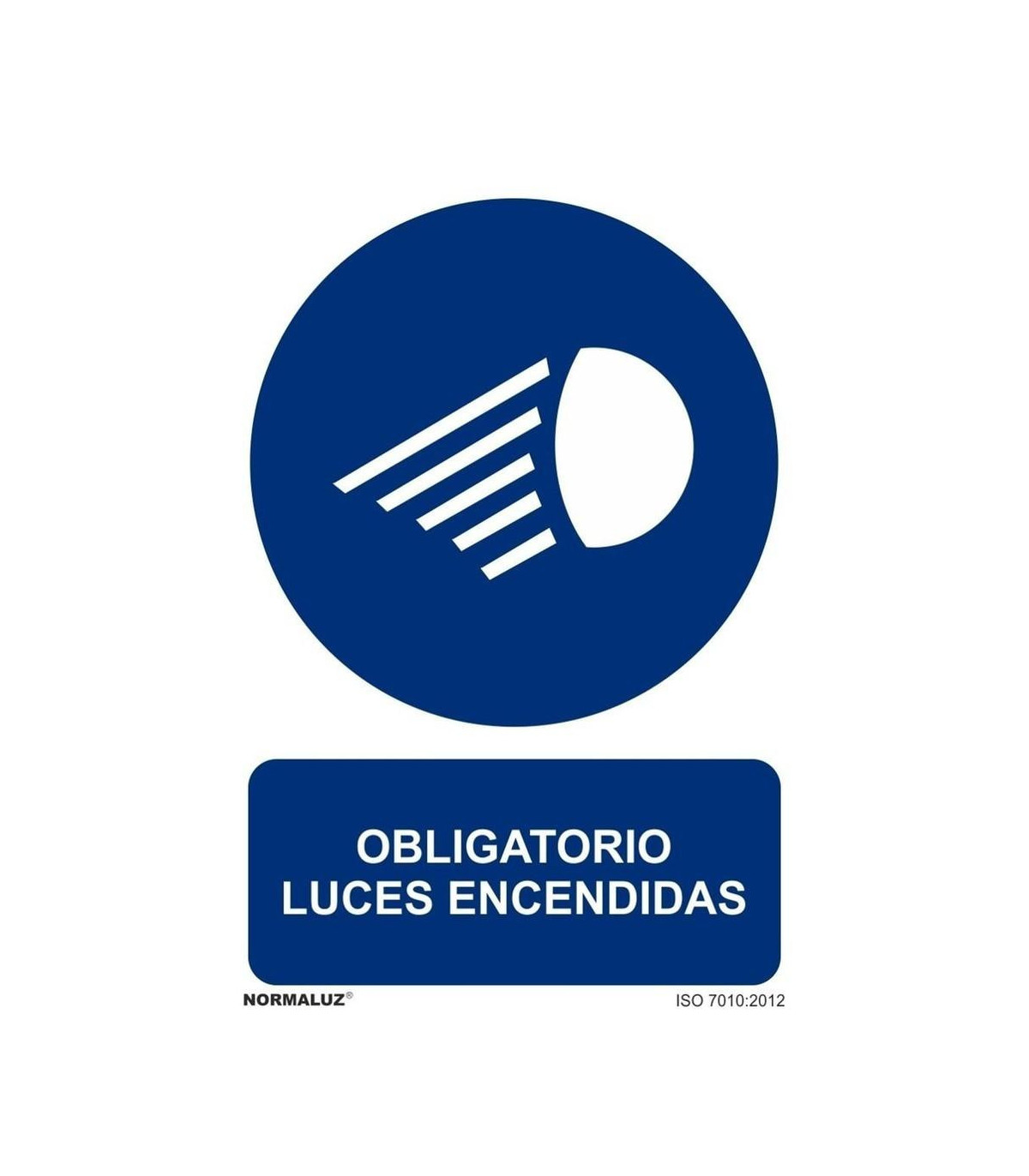 Señal que indica Obligatorio Luces Encendidas, con tintas UV SEKURECO ...