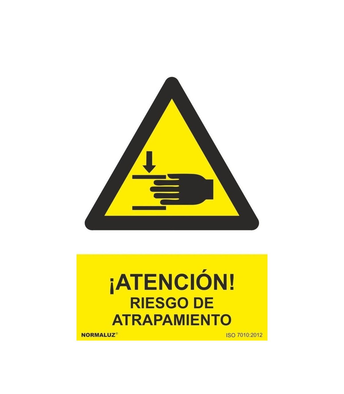 Señal ¡Atención! Riesgo de Atrapamiento Con Tintas UV