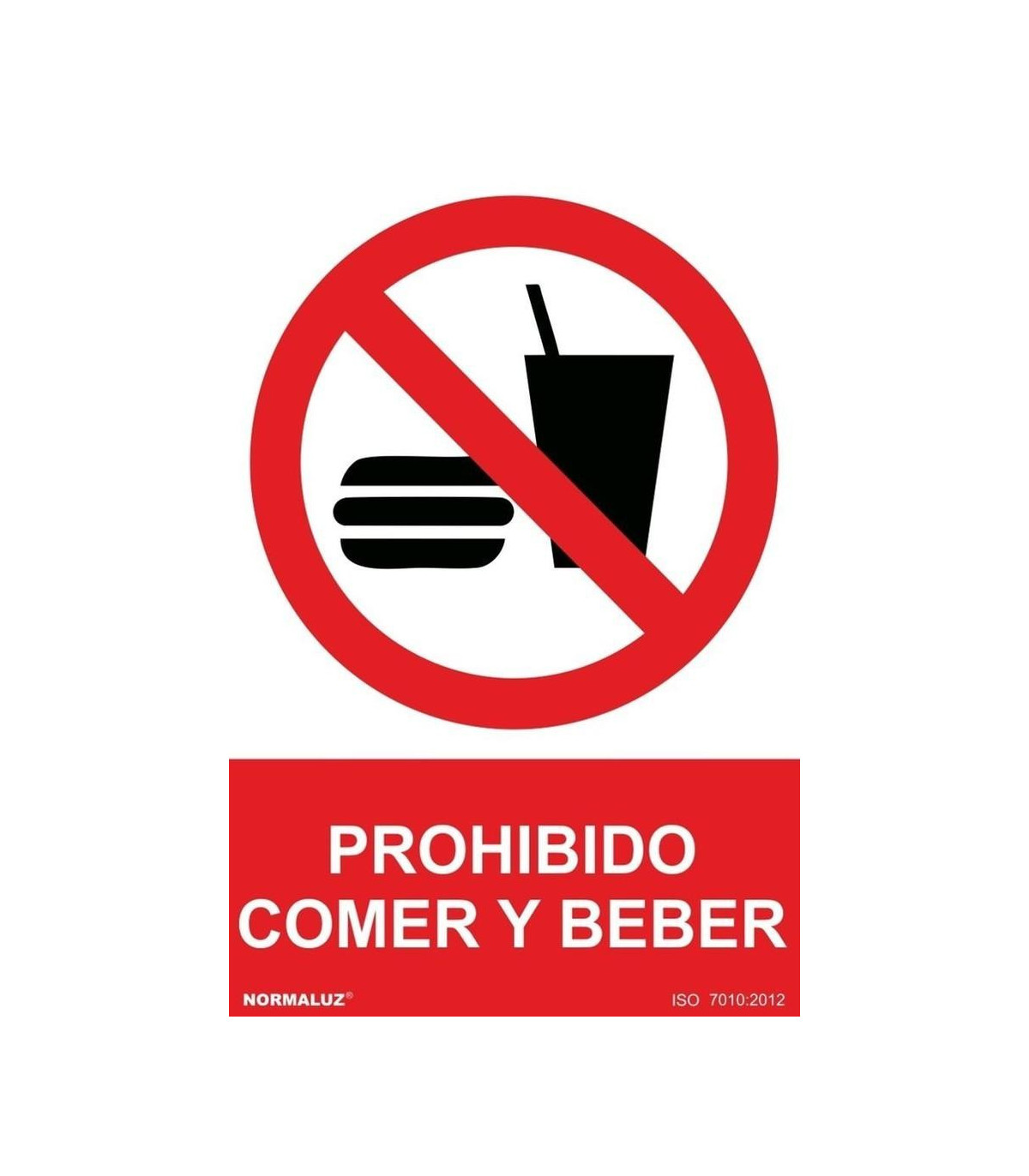No eating and drinking sign (text and pictogram) SEKURECO