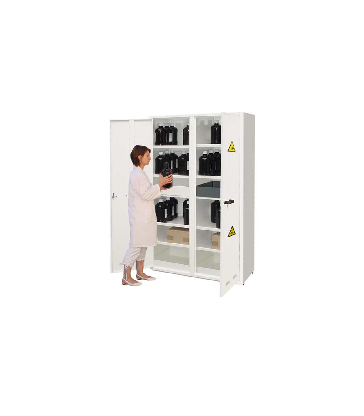 High multi-risk wardrobe 2 steel doors with 4 compartments 220 L ECOSAFE