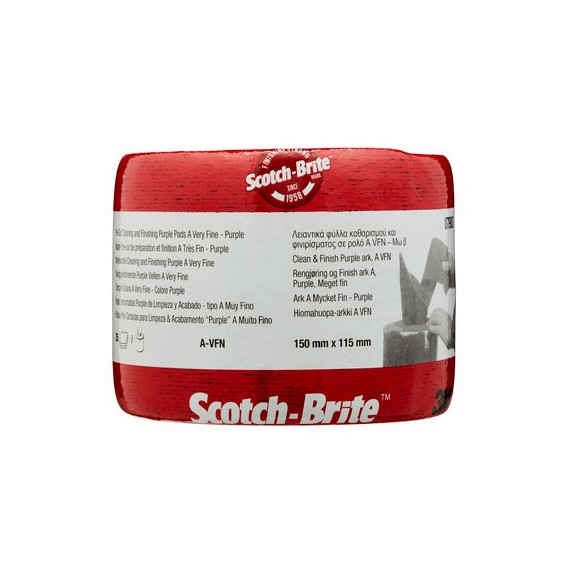 Rollo precortado grano ultrafino Scotch-Brite Clean & Finish 150mm x ...