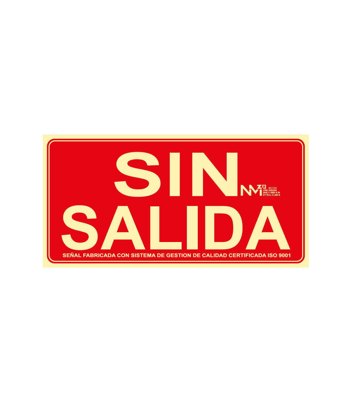 Signal d'urgence "sans sortie" luminescent en PVC ou en aluminium 320 x ...