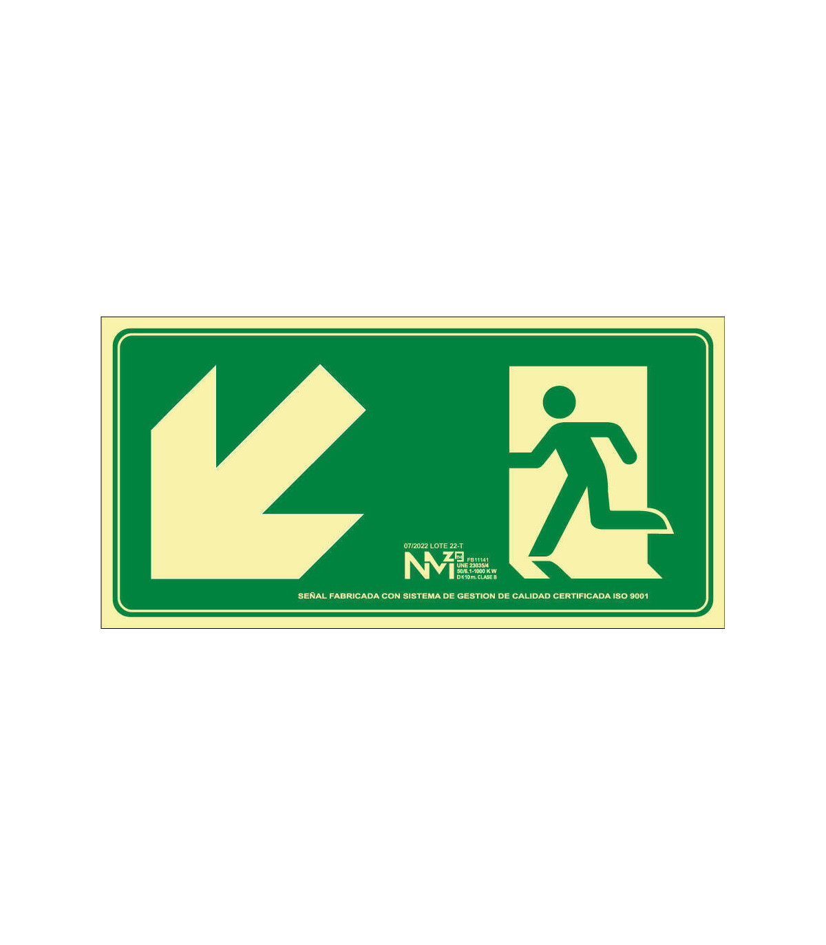 Signal d'urgence sortie descente d'escalier gauche (pictogramme ...